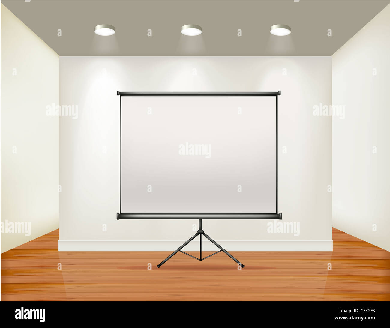 Empty frame on wall with spot lights Stock Photo - Alamy