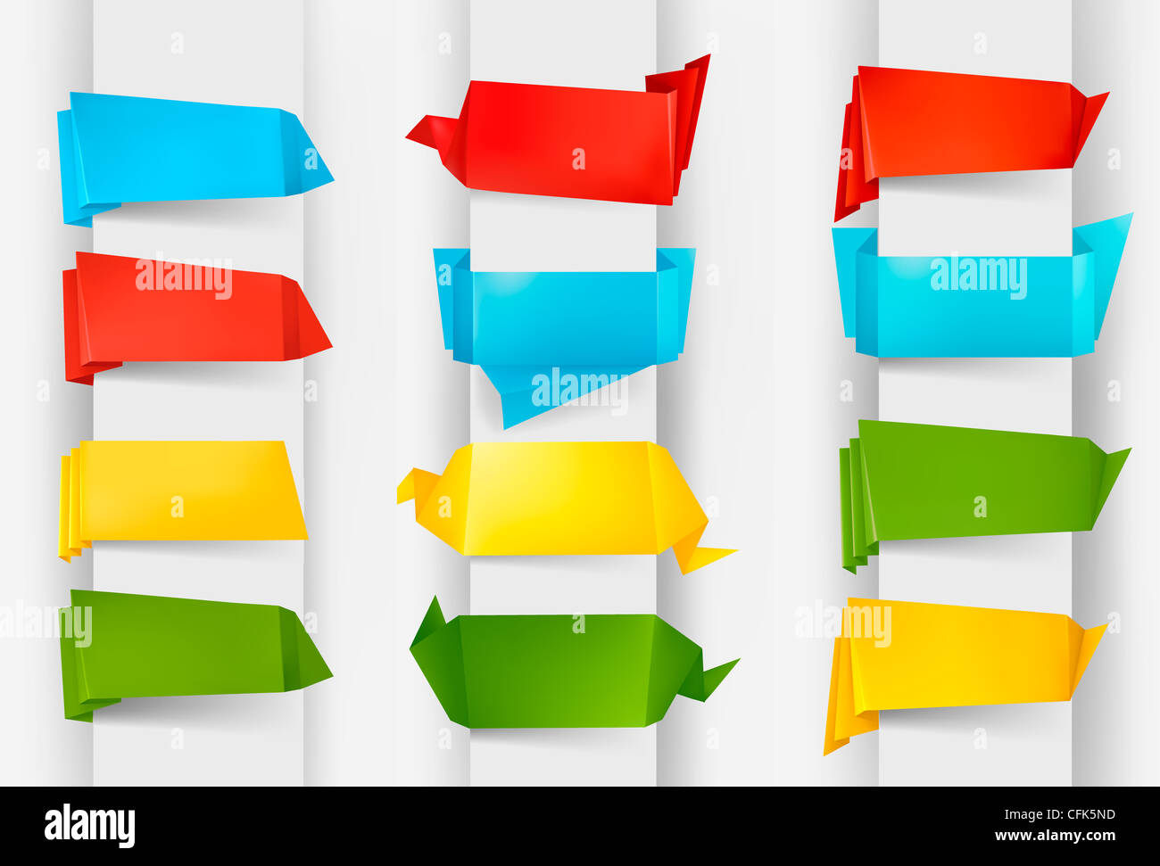 Huge set of colorful origami paper banners Stock Photo - Alamy