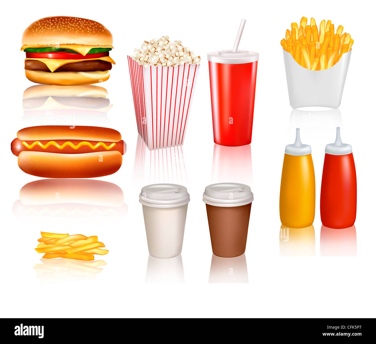 Big group of fast food products Stock Photo - Alamy