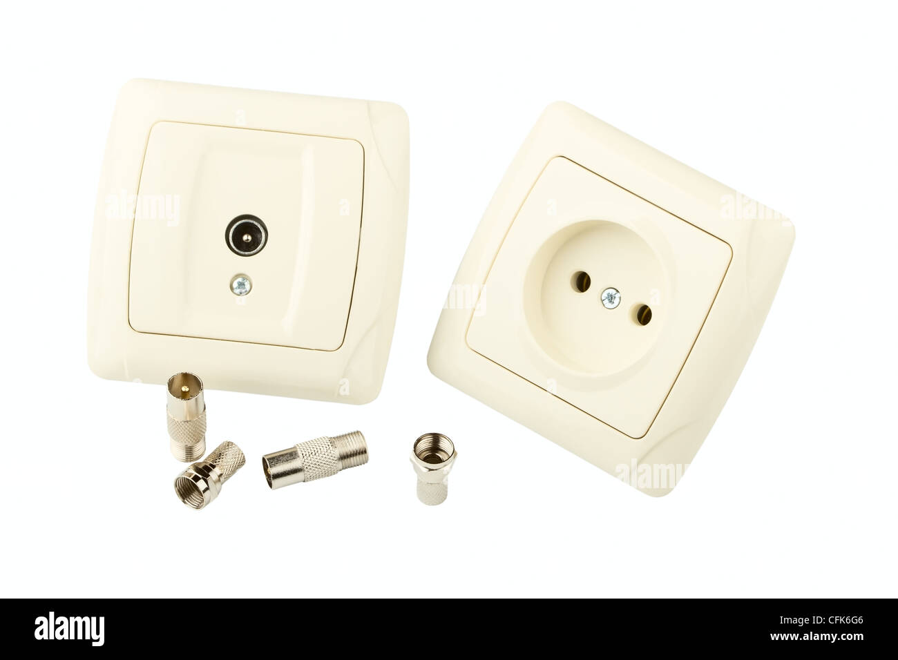 Electric double socket Cut Out Stock Images & Pictures - Alamy