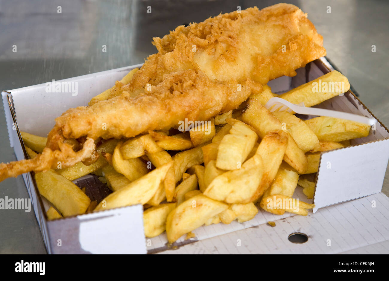 Traditional fish and chips takeaway Stock Photo - Alamy