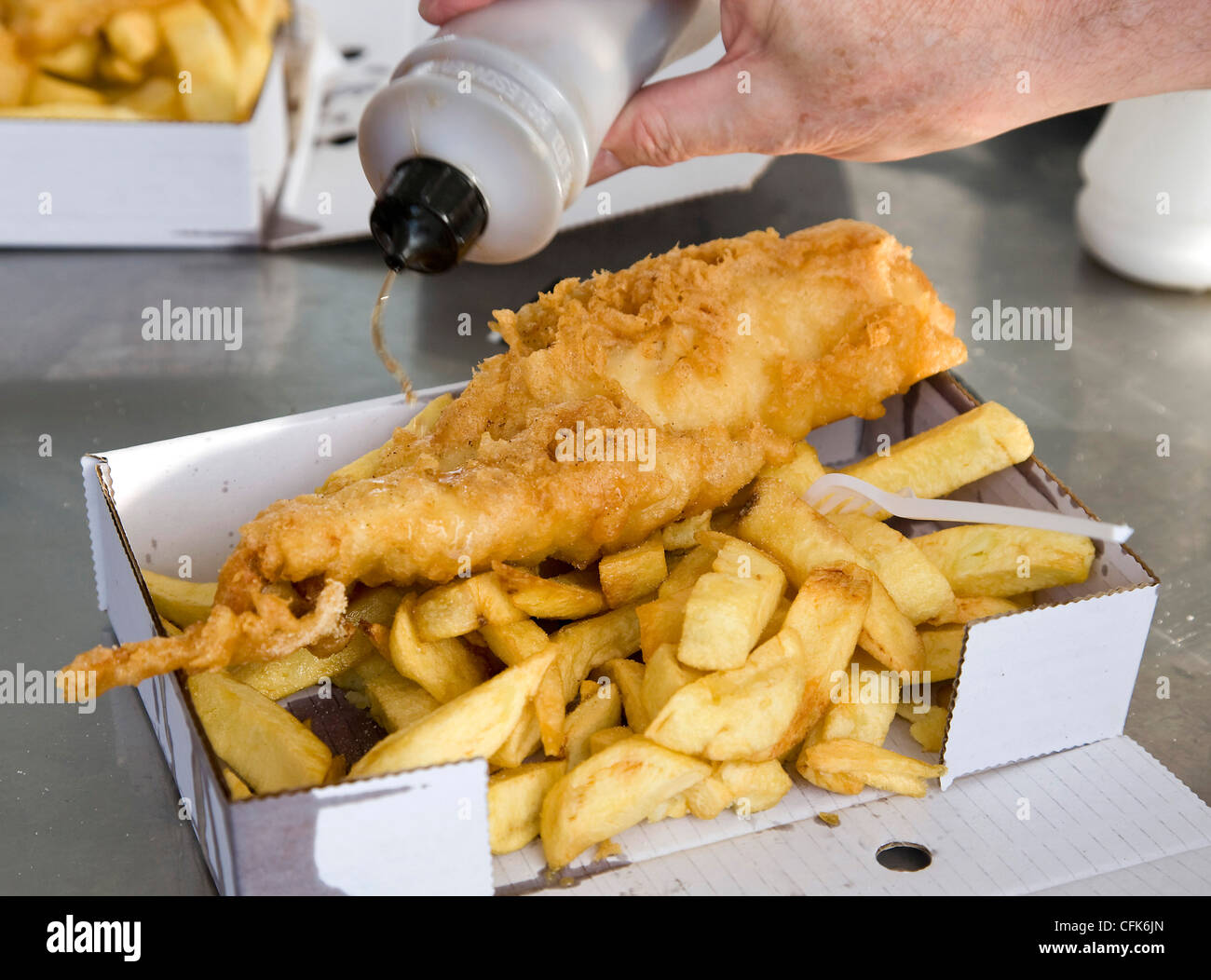 Traditional fish and chips takeaway Stock Photo - Alamy