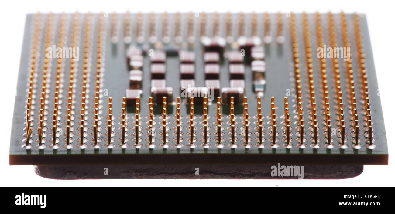 Computer engineering Microprocessor processor isolated on white ...