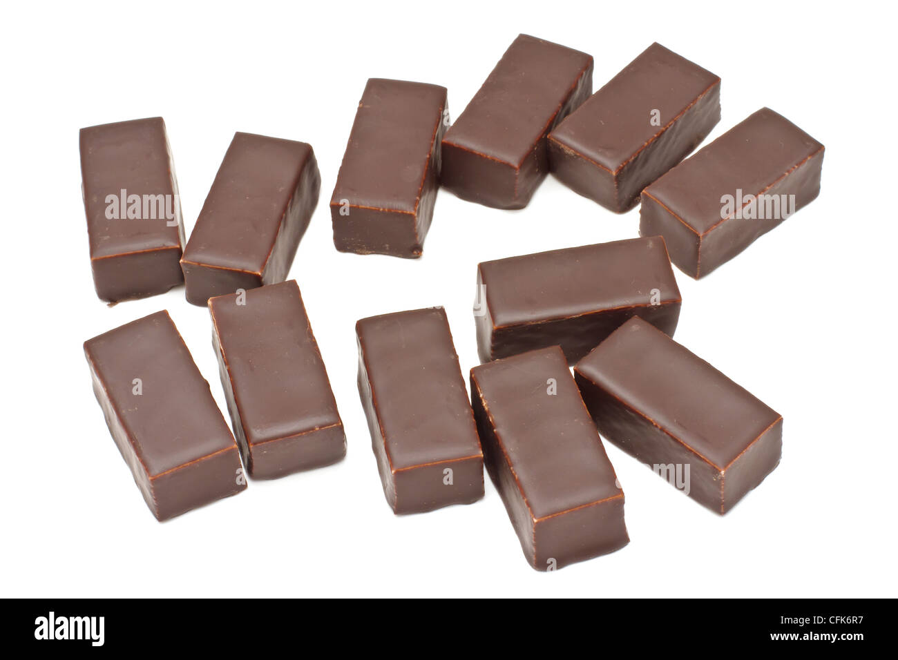 Chocolate pralines isolated on white background Stock Photo - Alamy