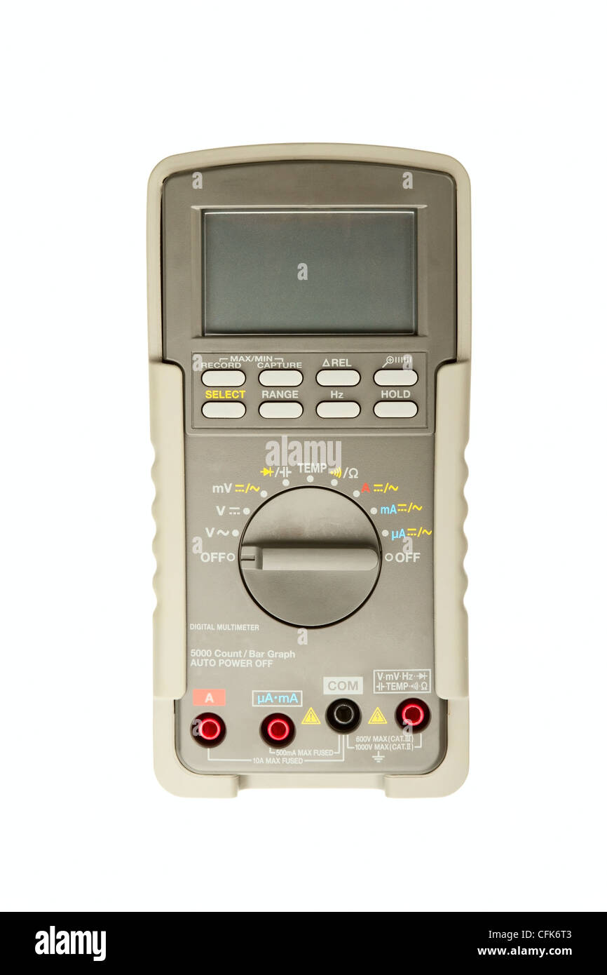 Multimeter isolated on a white background Stock Photo - Alamy
