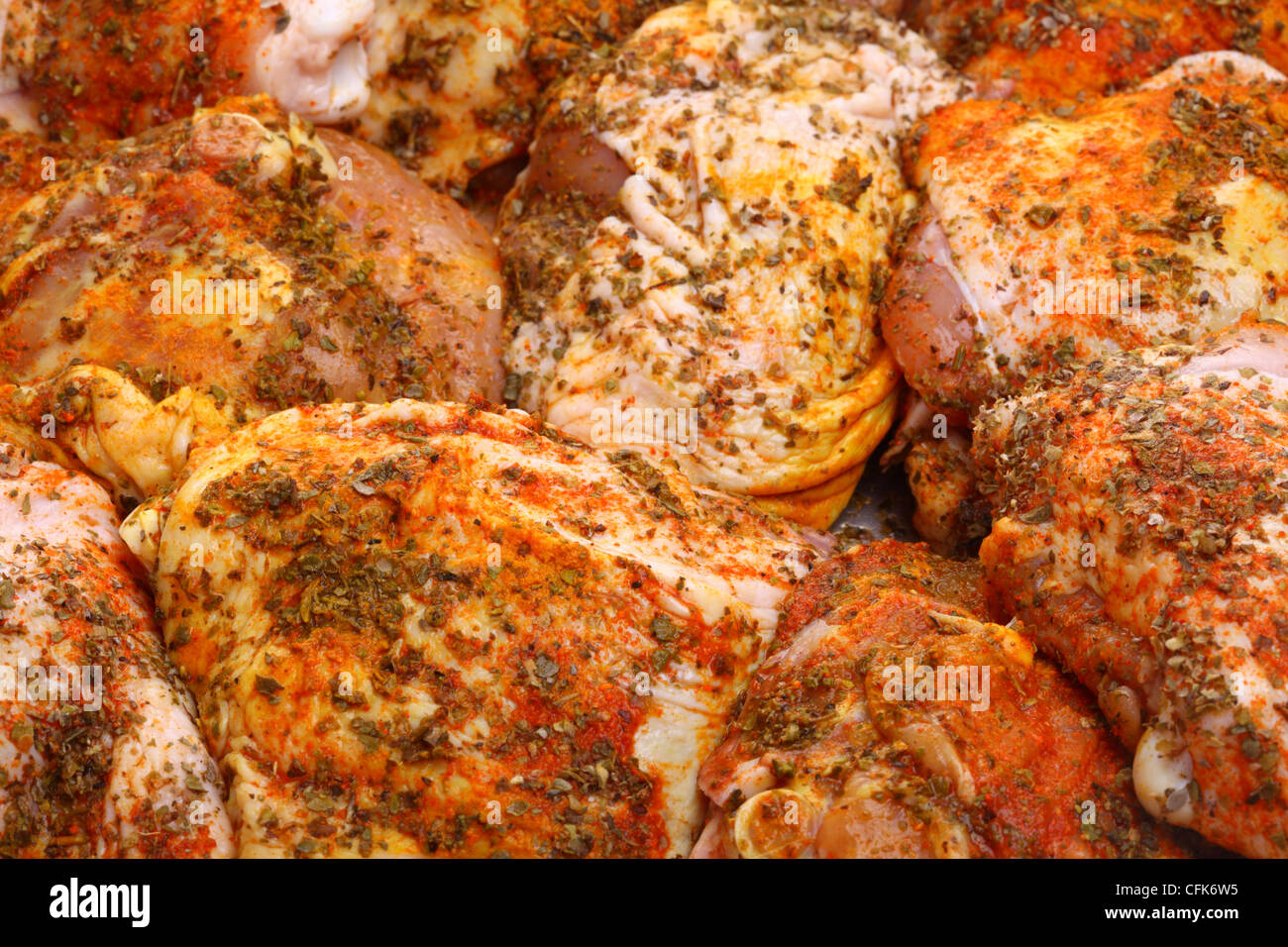 fat spiced grilled chicken background Stock Photo - Alamy
