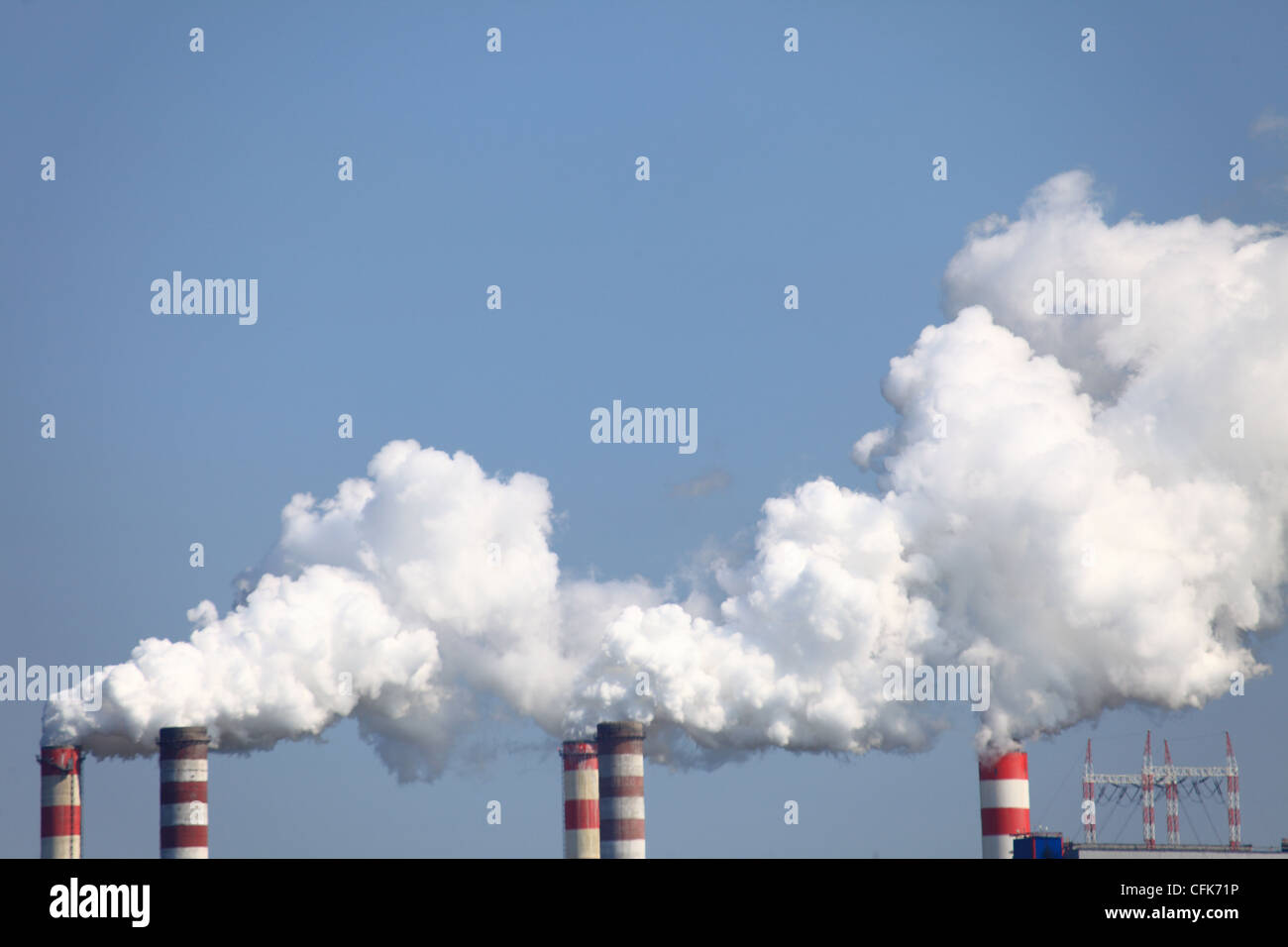 building chimney day electricity energy environment exterior factory ...