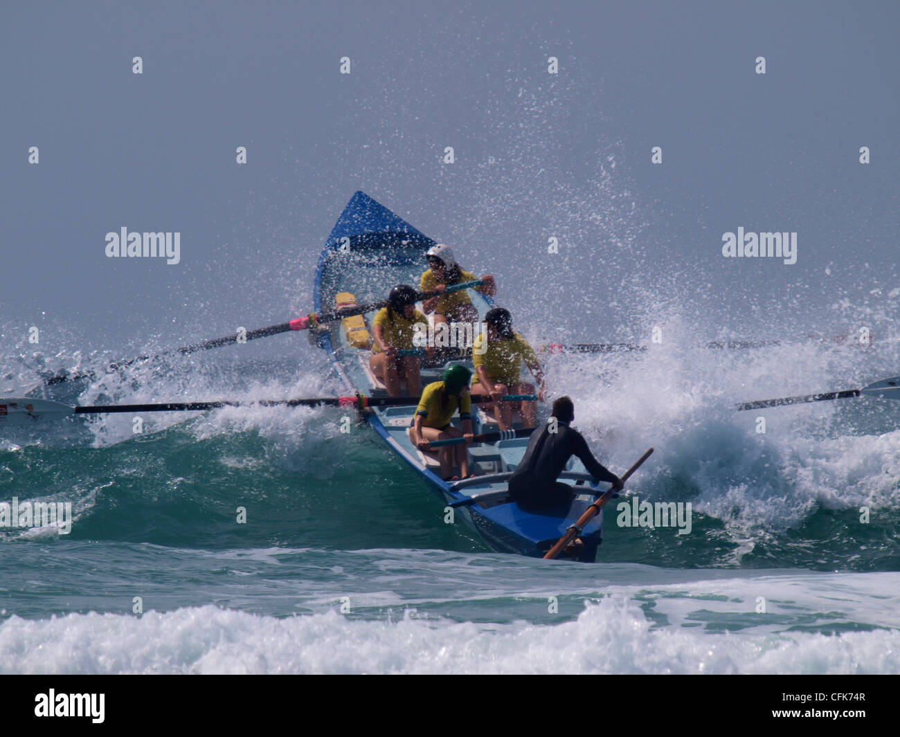 Surfboat Championship, Watergate Bay, Cornwall, UK Stock Photo - Alamy