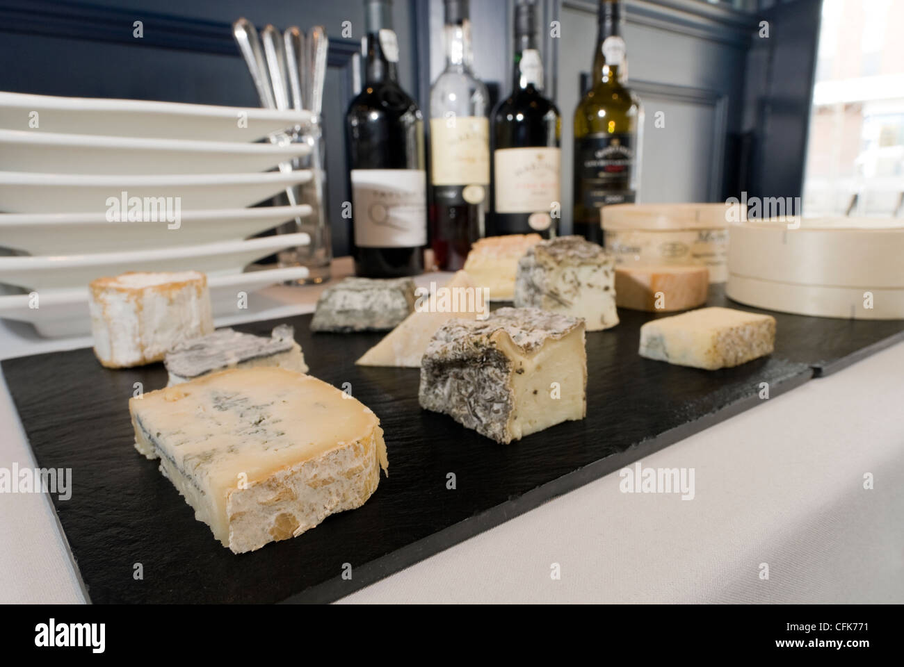 Cheese platter in a restaurant Stock Photo - Alamy