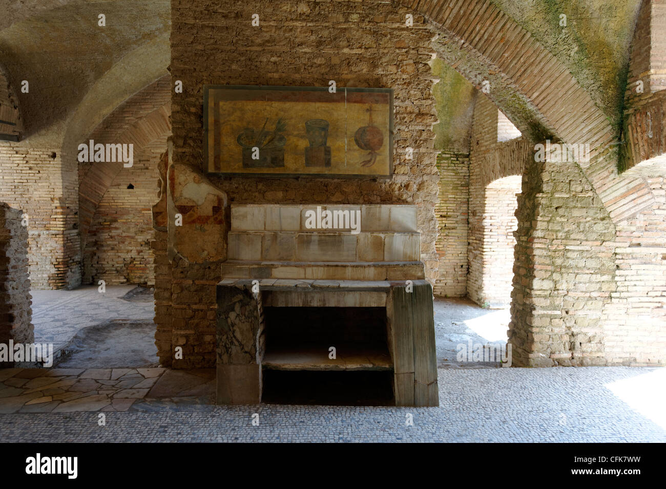 Ostia Antica. Lazio. Italy. View inside room 6 of the fascinating ...