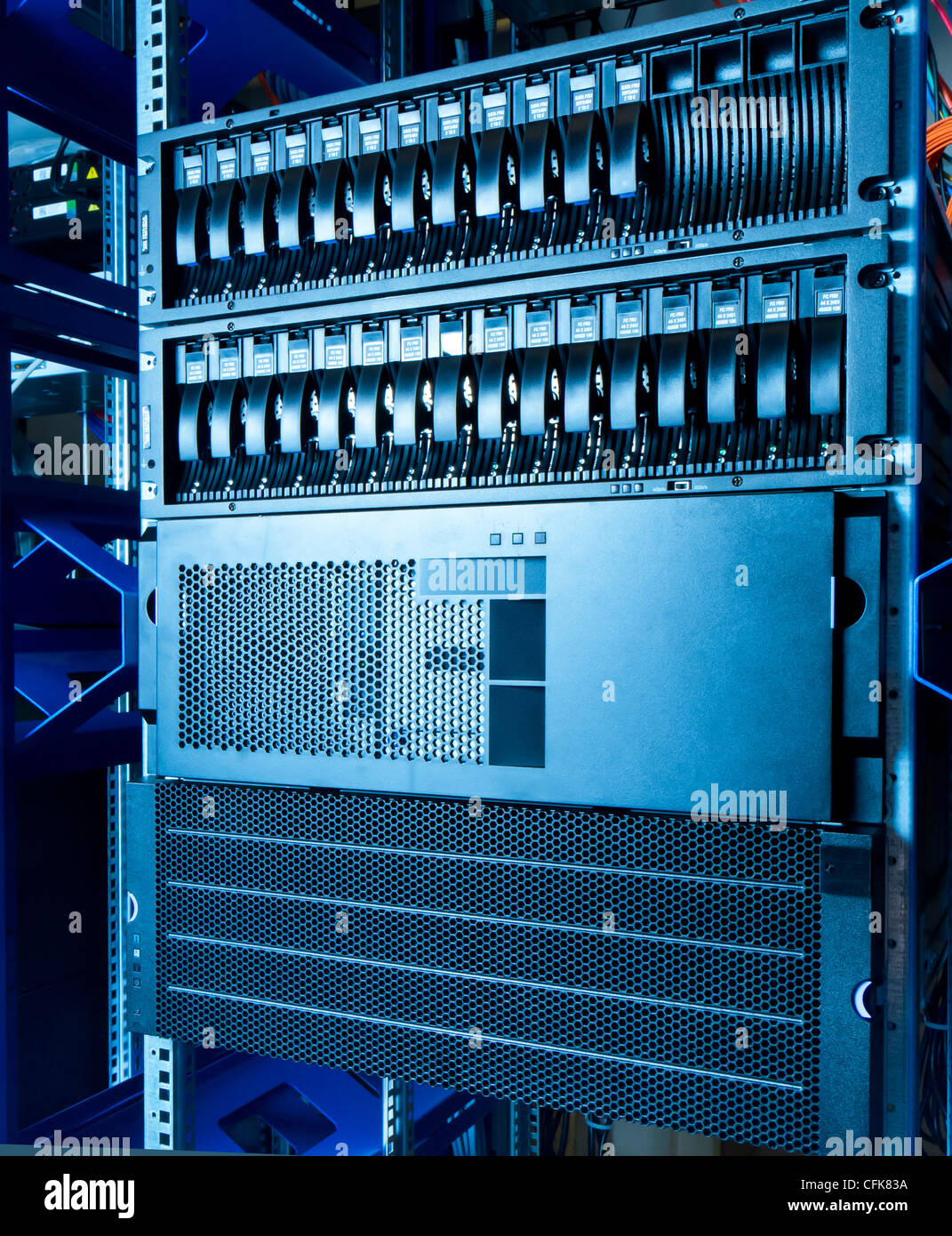 detail of data center with hard drives Stock Photo - Alamy