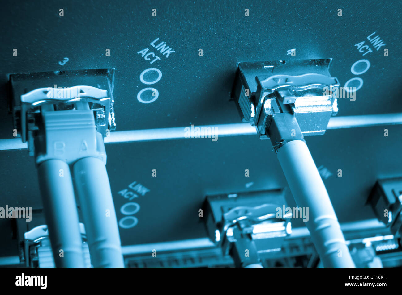 optic fiber cables connected to data center Stock Photo - Alamy