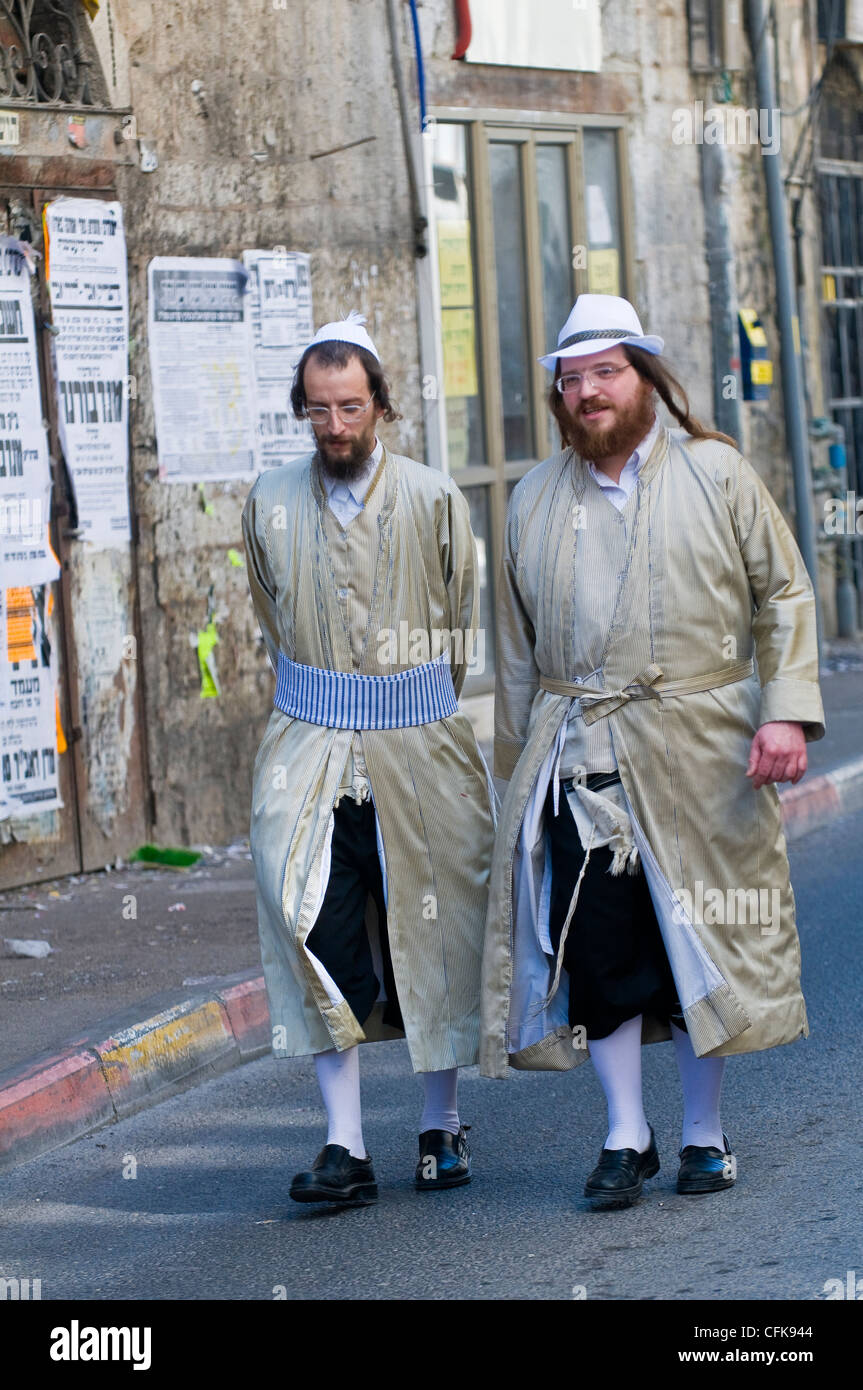 Ultra Orthodox man during Purim in Mea Shearim Jerusalem Stock Photo ...