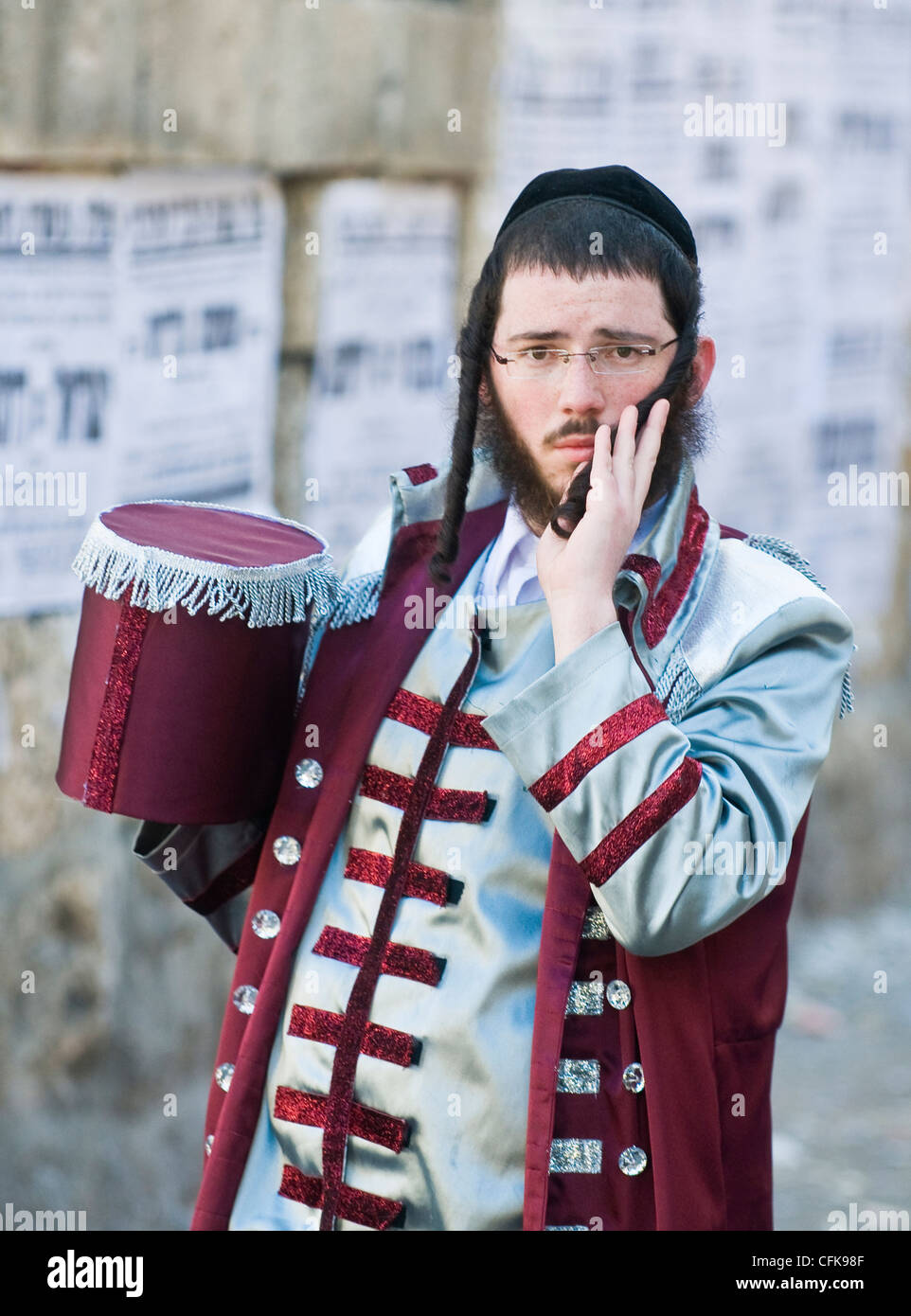 Ultra Orthodox man during Purim in Mea Shearim Jerusalem Stock Photo ...