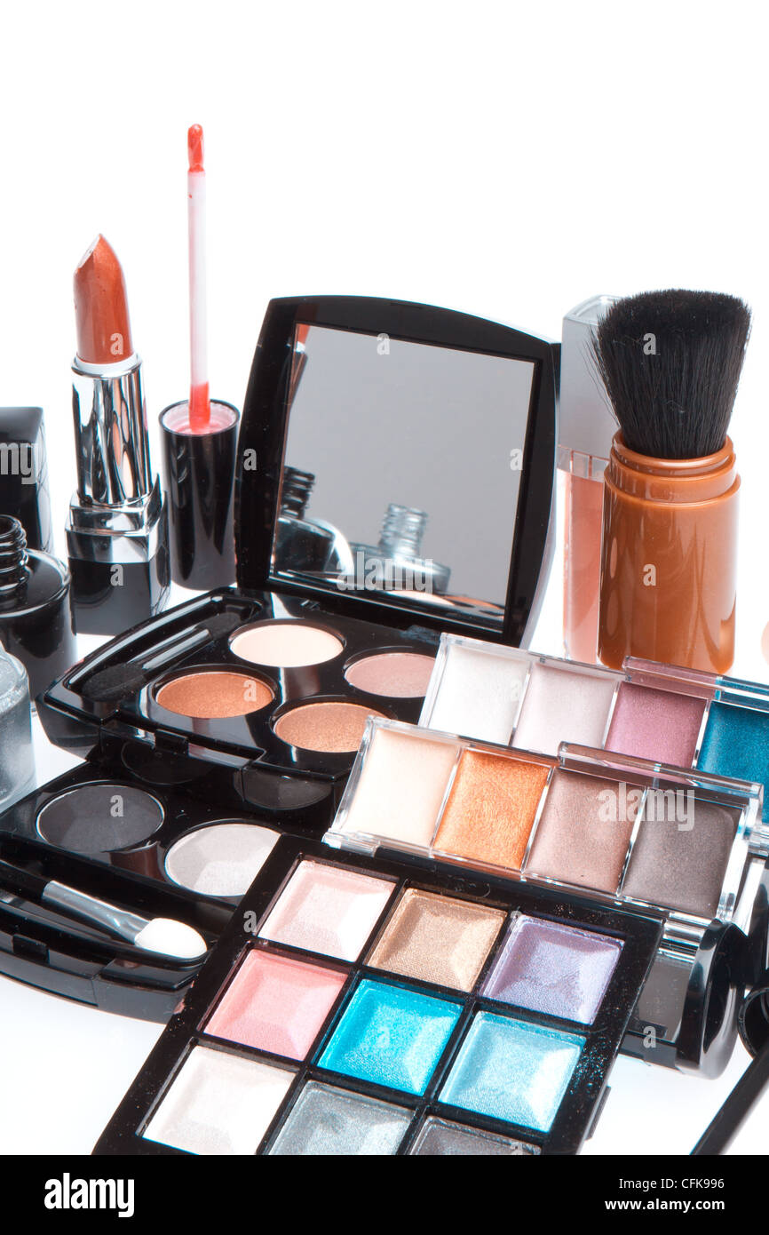 makeup set isolated on white background Stock Photo - Alamy
