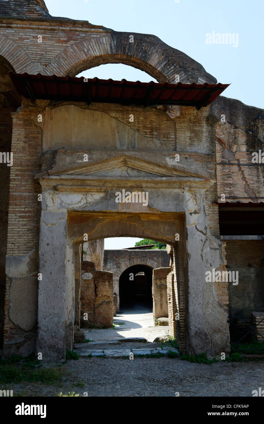 Ostia Antica. Lazio. Italy. View of the passage way entrance to the ...