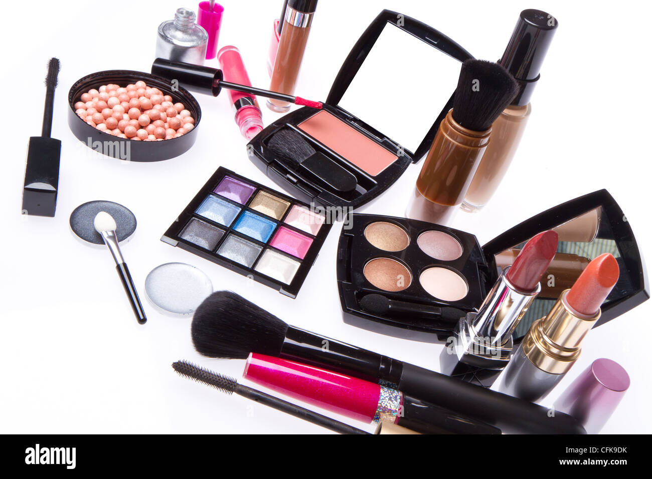 makeup set isolated on white background Stock Photo - Alamy