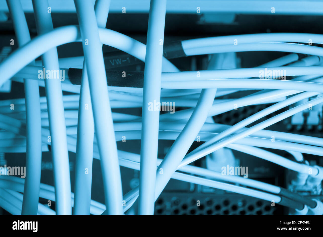 network cables connected to hub Stock Photo - Alamy