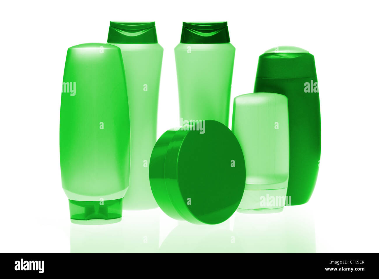 set of cosmetic bottles isolated on white background Stock Photo - Alamy