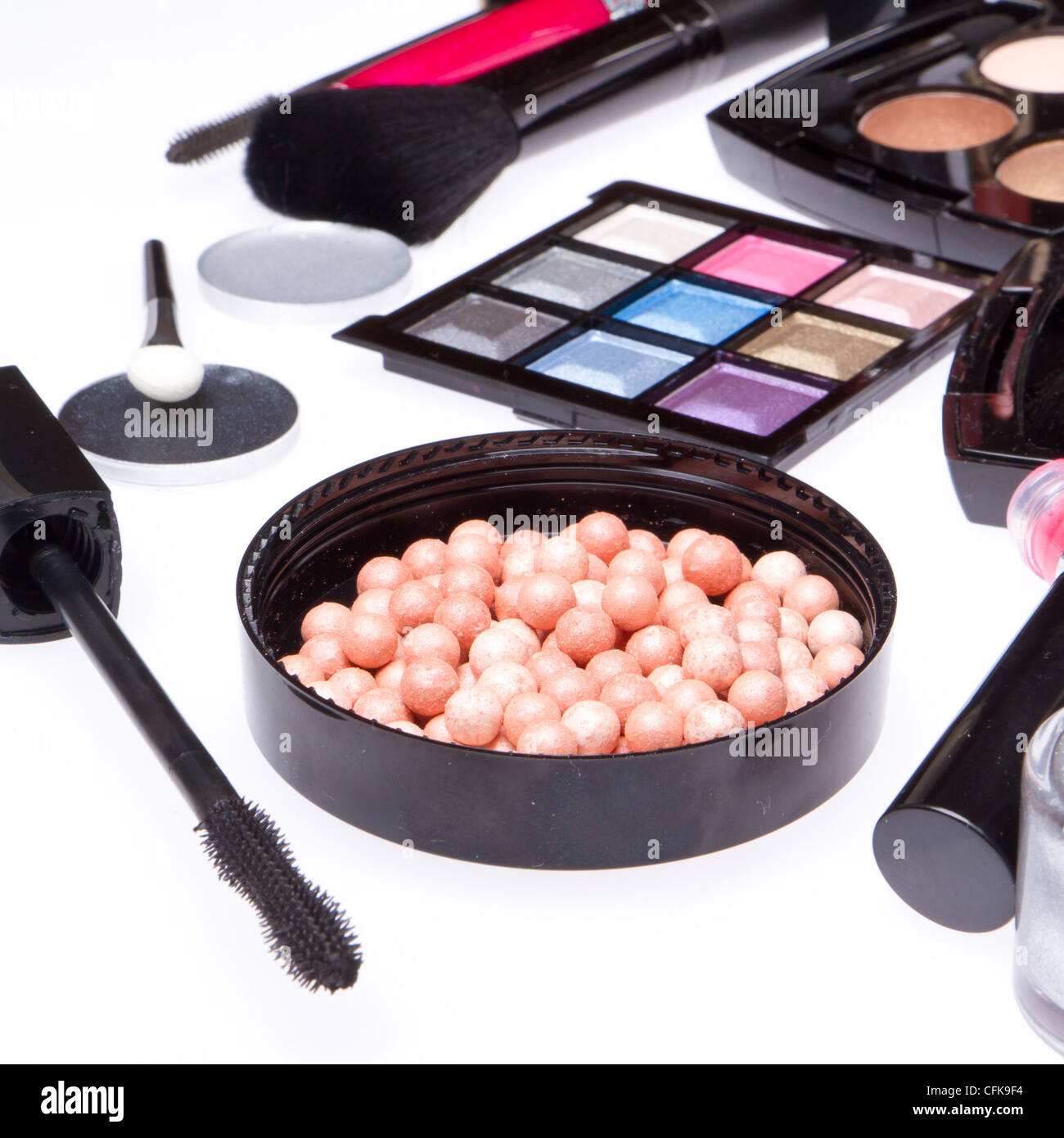 makeup set isolated on white background Stock Photo - Alamy