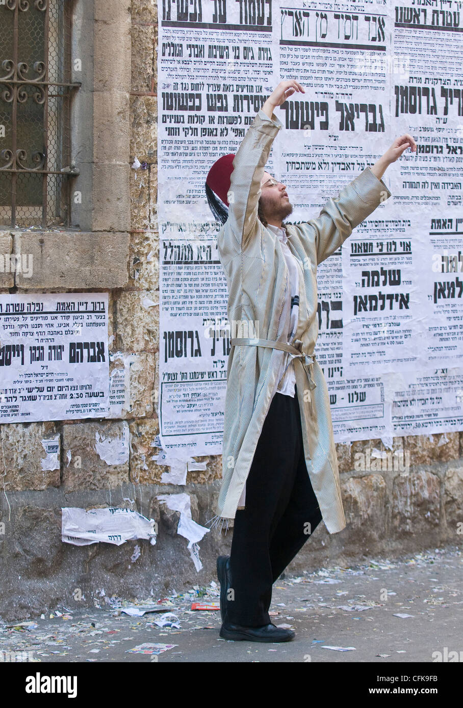 Ultra Orthodox man during Purim in Mea Shearim Jerusalem Stock Photo ...