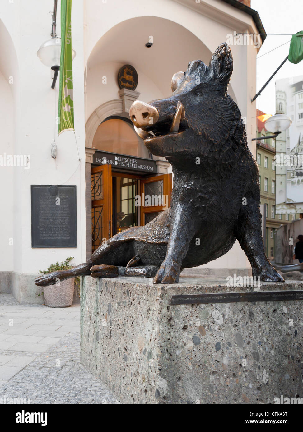 Boar statue in front of the hunting and fishing museum ("Jagd und ...