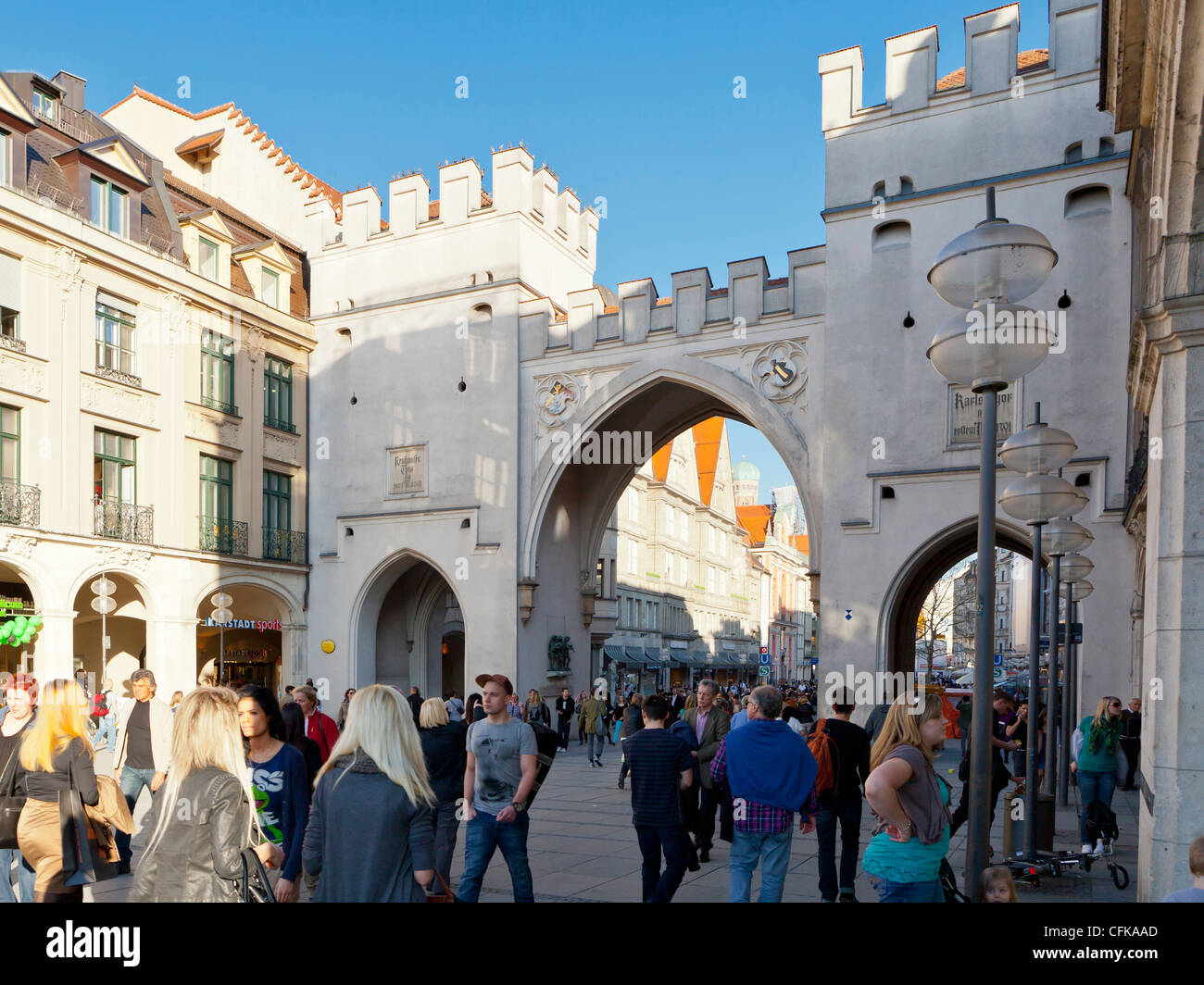 Karlstor town gate at the Karlsplatz (Stachus) in Munich, Bavaria ...