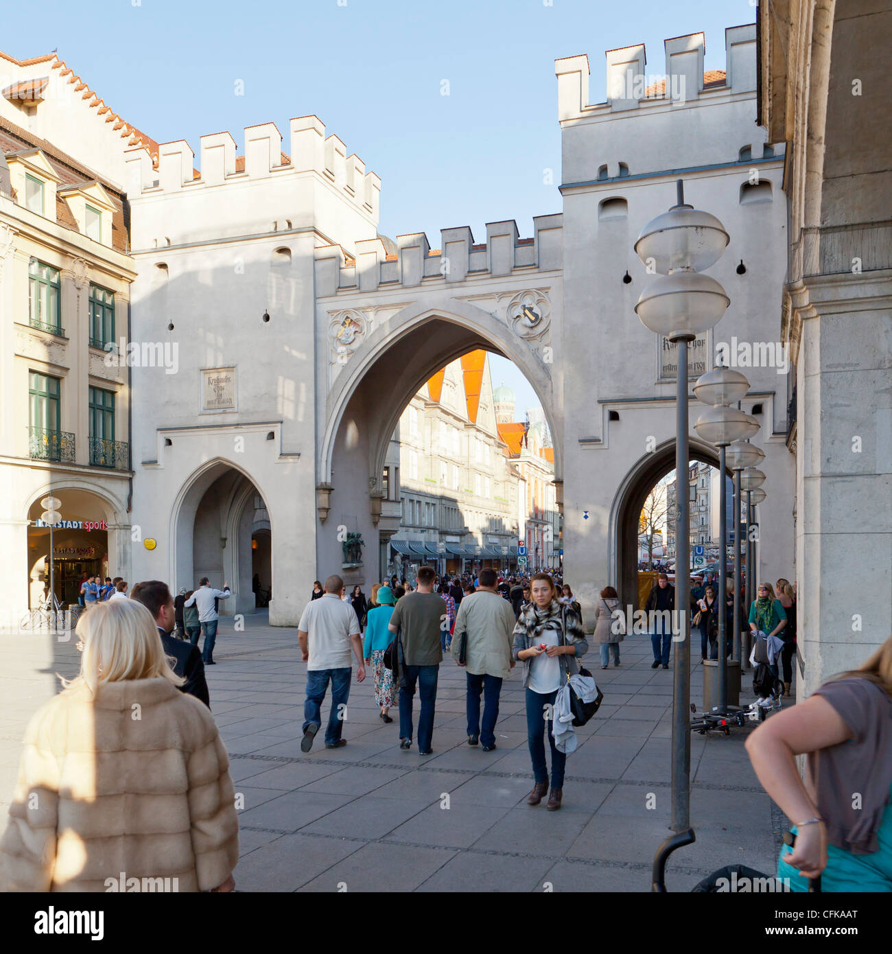 Karlstor town gate at the Karlsplatz (Stachus) in Munich, Bavaria ...