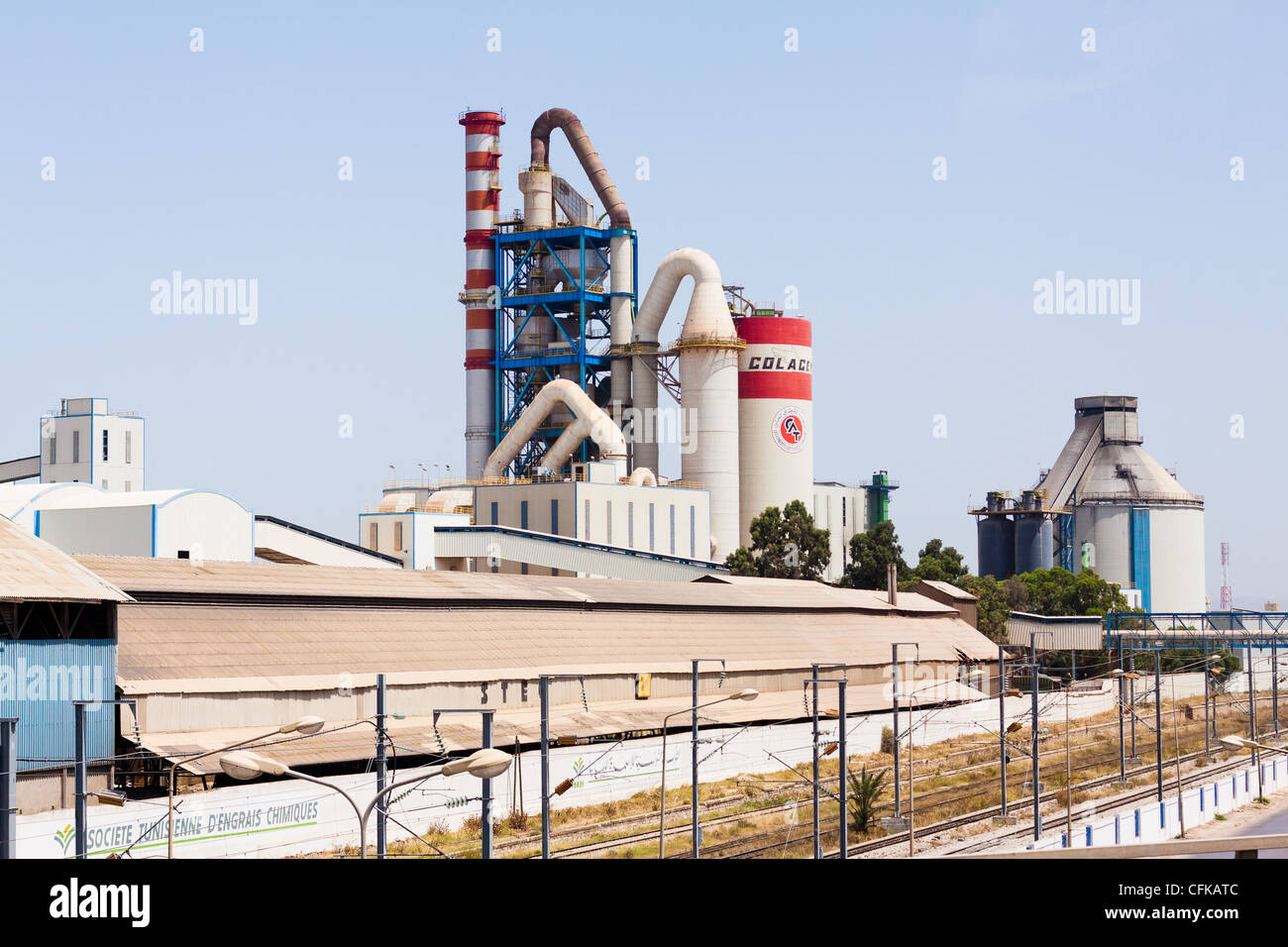 Colacem - headquarter and complete cycle plant cement in Tunis Stock ...