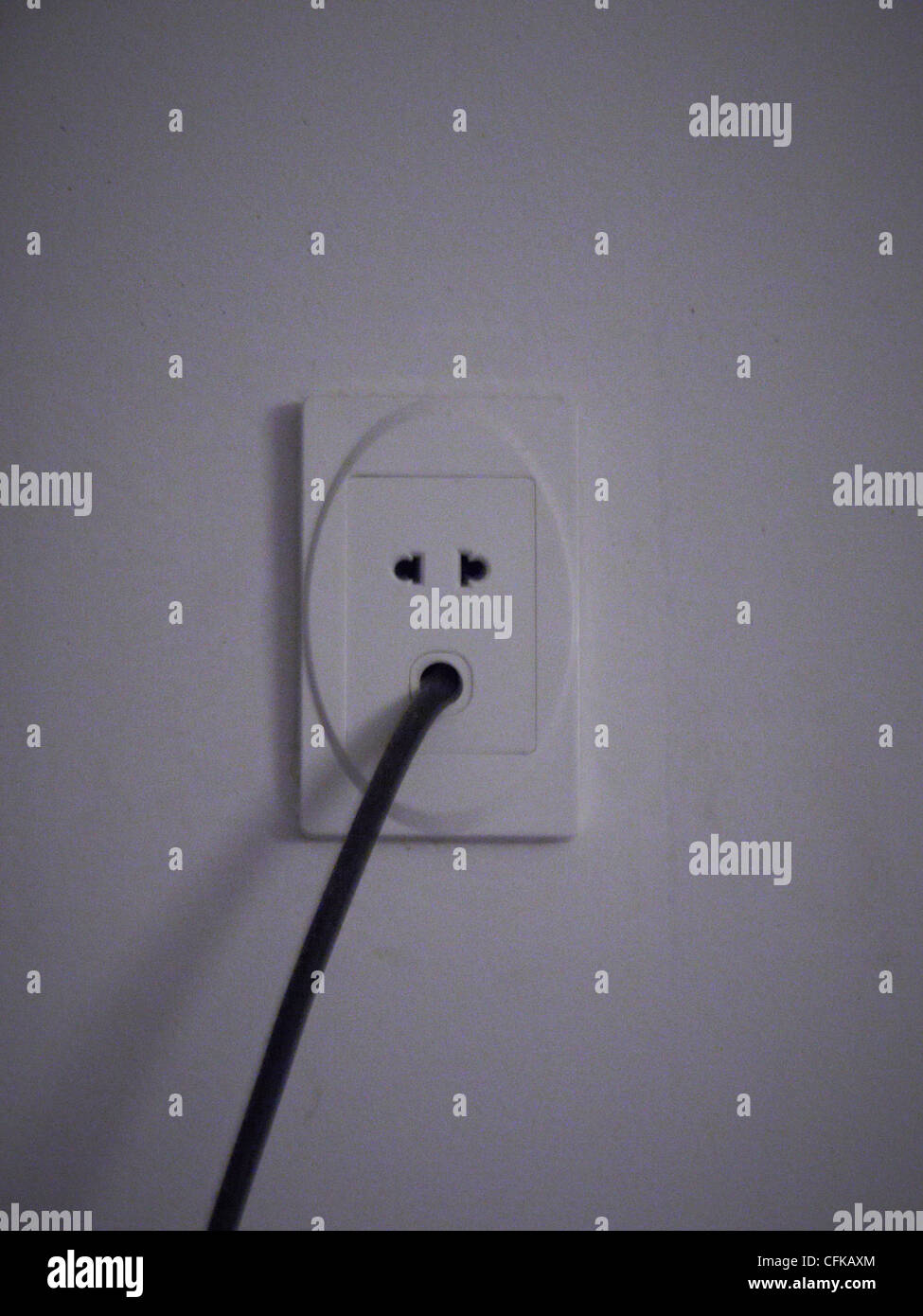 An electrical outlet resembling a face Stock Photo - Alamy