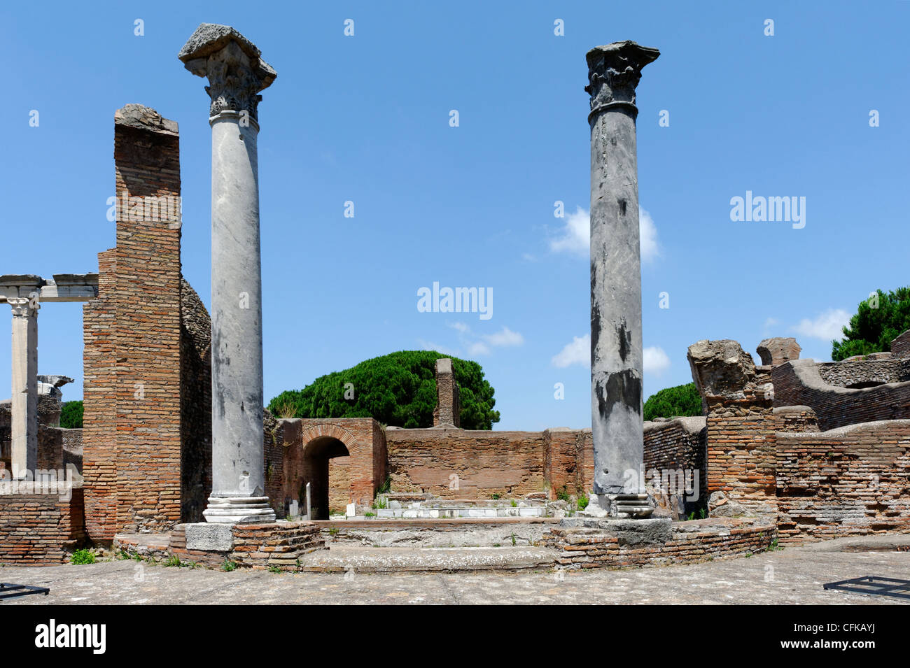 Ostia Antica. Lazio. Italy. View of the hot bath or caldarium at ...