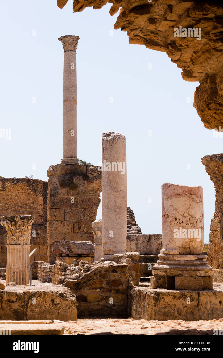 Ruins of Carthage, ancient Roman bath Stock Photo - Alamy