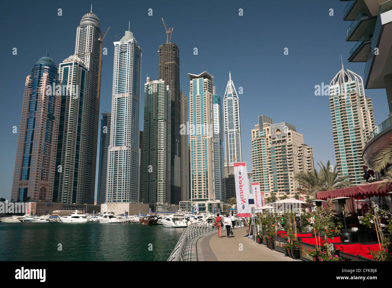 The skyscrapers of the "Dubai Marina" area (Dubai - the United Arab ...