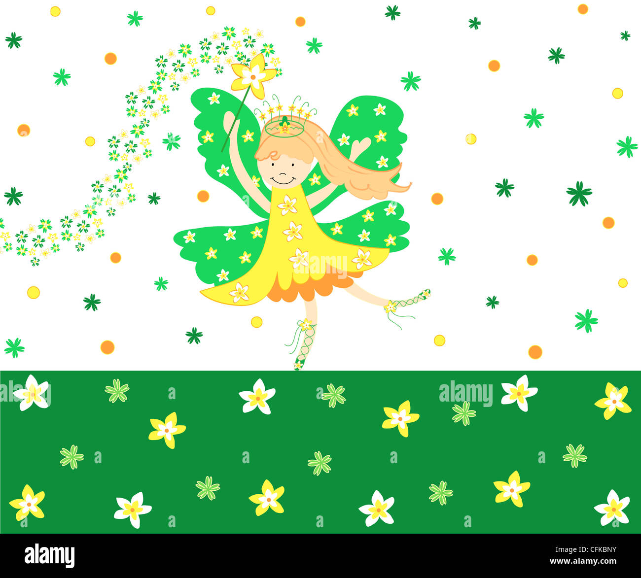 Yellow daffodil fairy illustration Stock Photo - Alamy