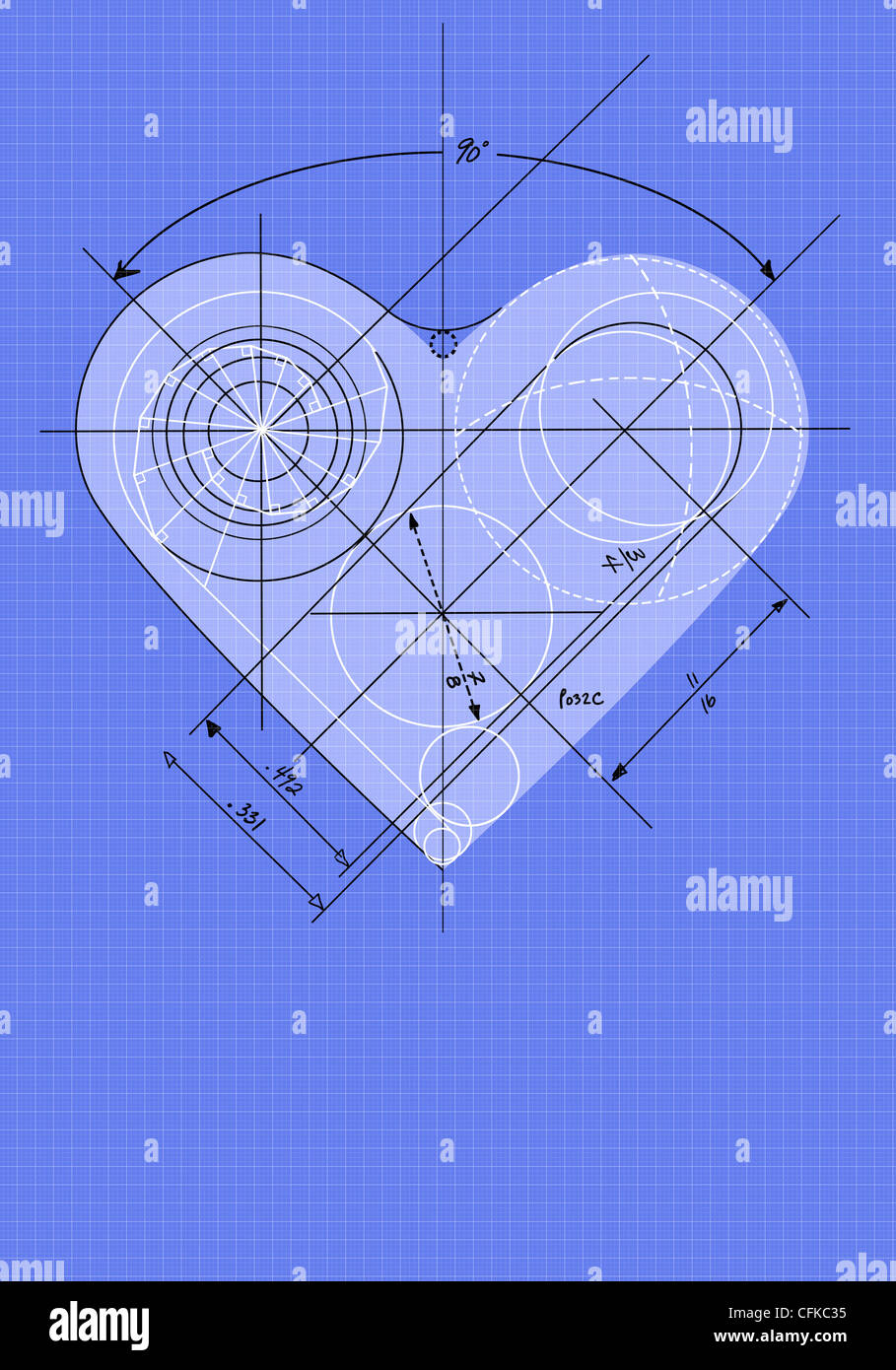 Heart blueprint hi-res stock photography and images - Alamy