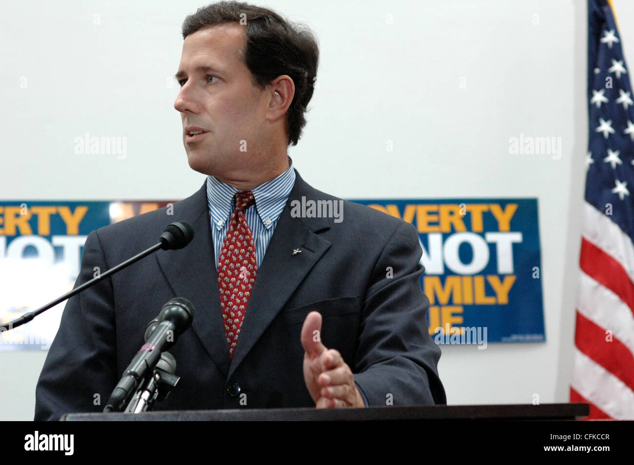 Senator Rick Santorum (R-PA) speaks at a faith-based anti-poverty ...