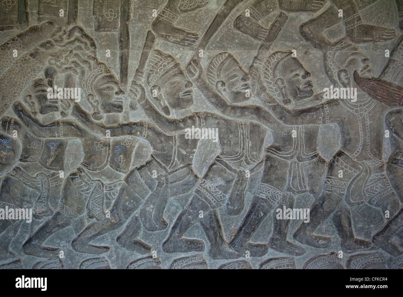 Part of the mural at Angkor Wat Stock Photo - Alamy