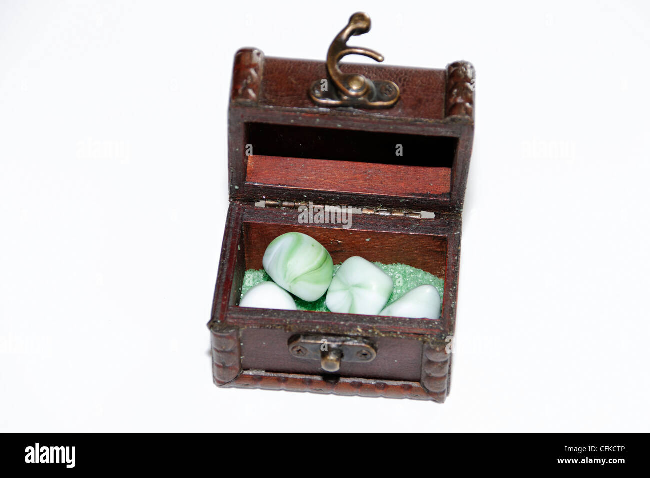 open treasure chest with gem Stock Photo - Alamy