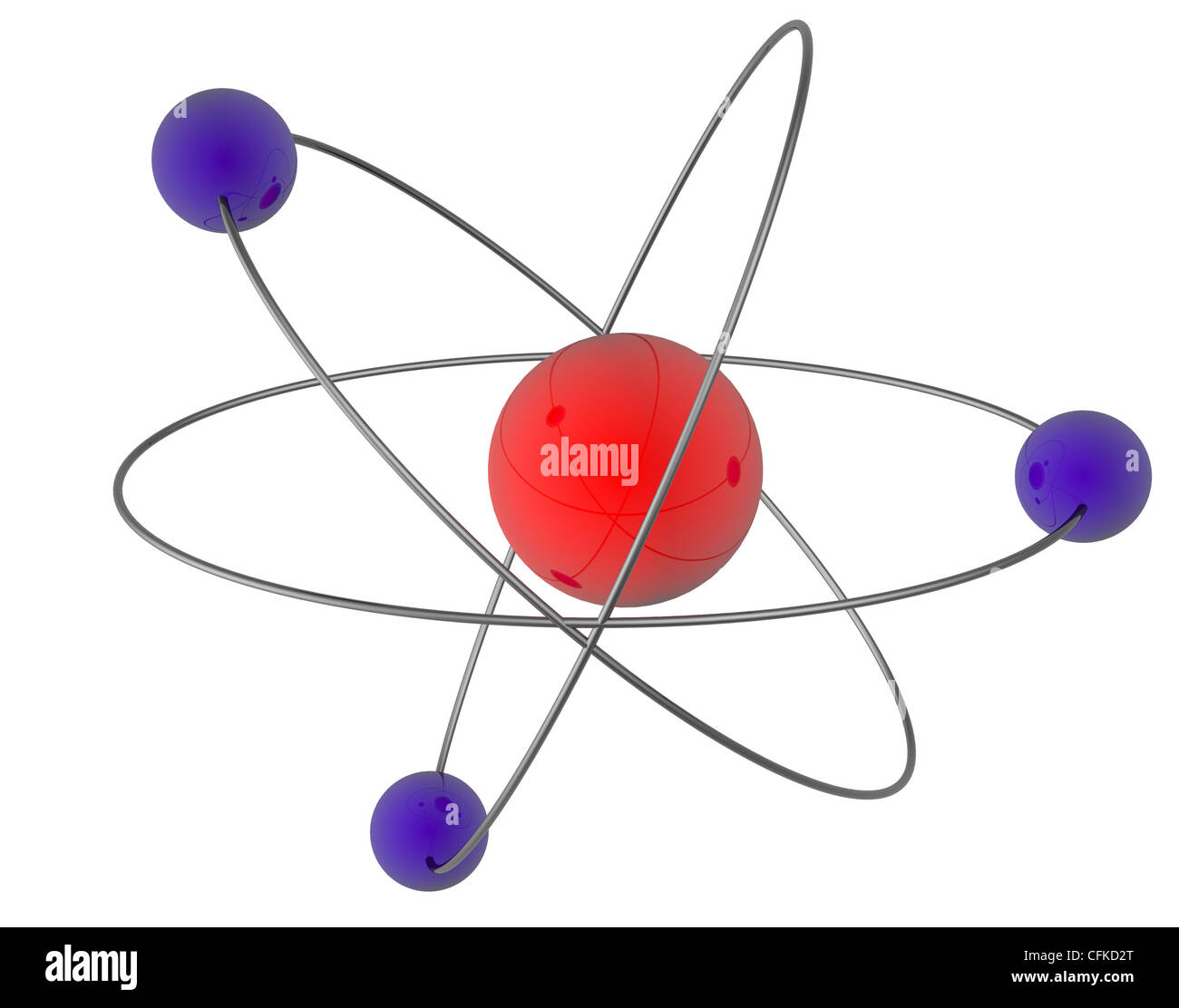 atom - 3D rendering separated on white, patch included Stock Photo - Alamy