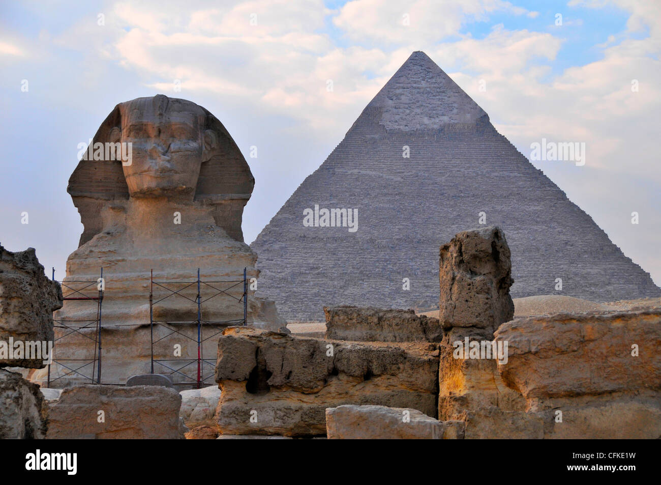 Cairo Great pyramid and Spinks Egypt Middle east Stock Photo - Alamy
