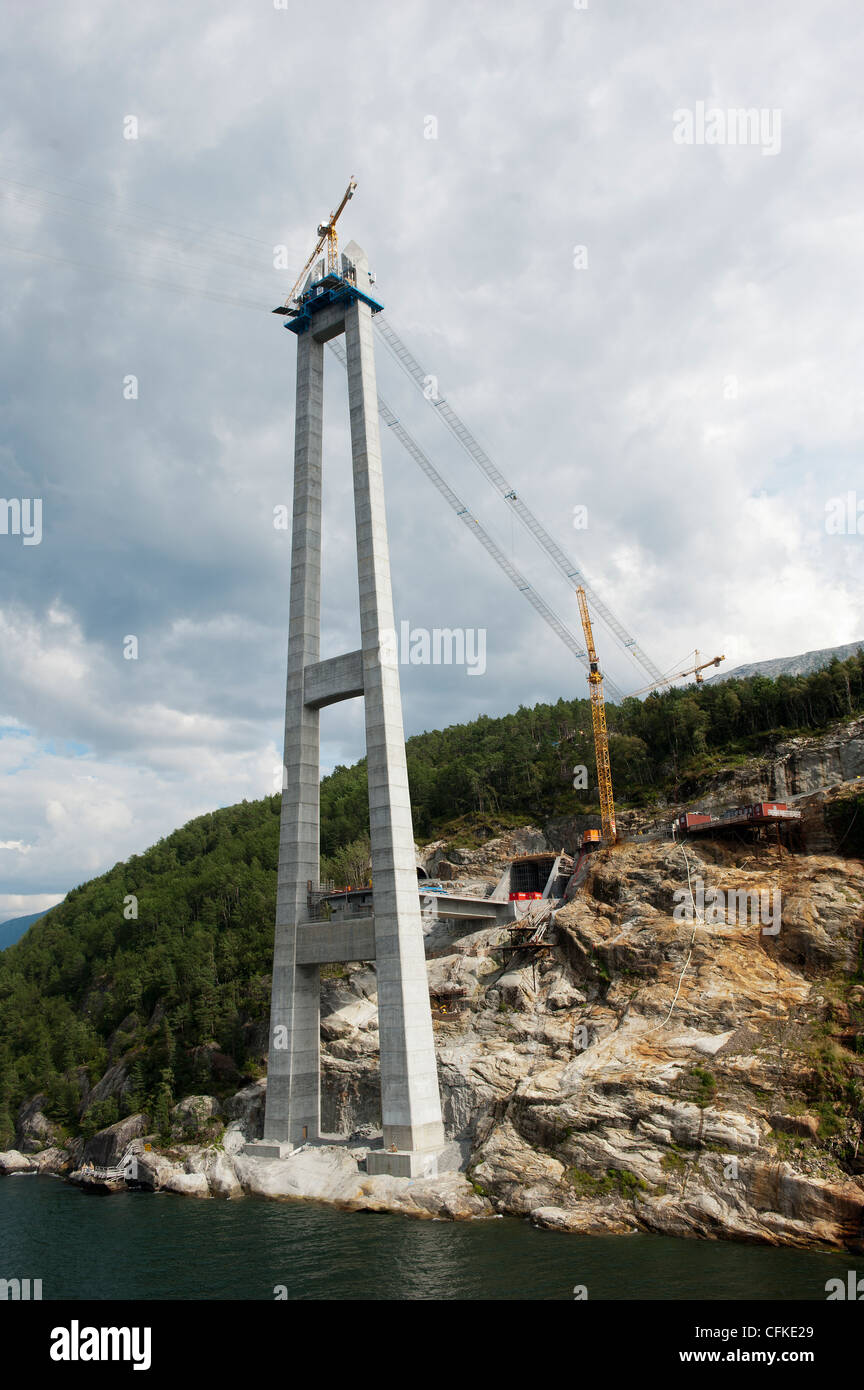 The Hardanger Bridge under construction in Norway Stock Photo - Alamy