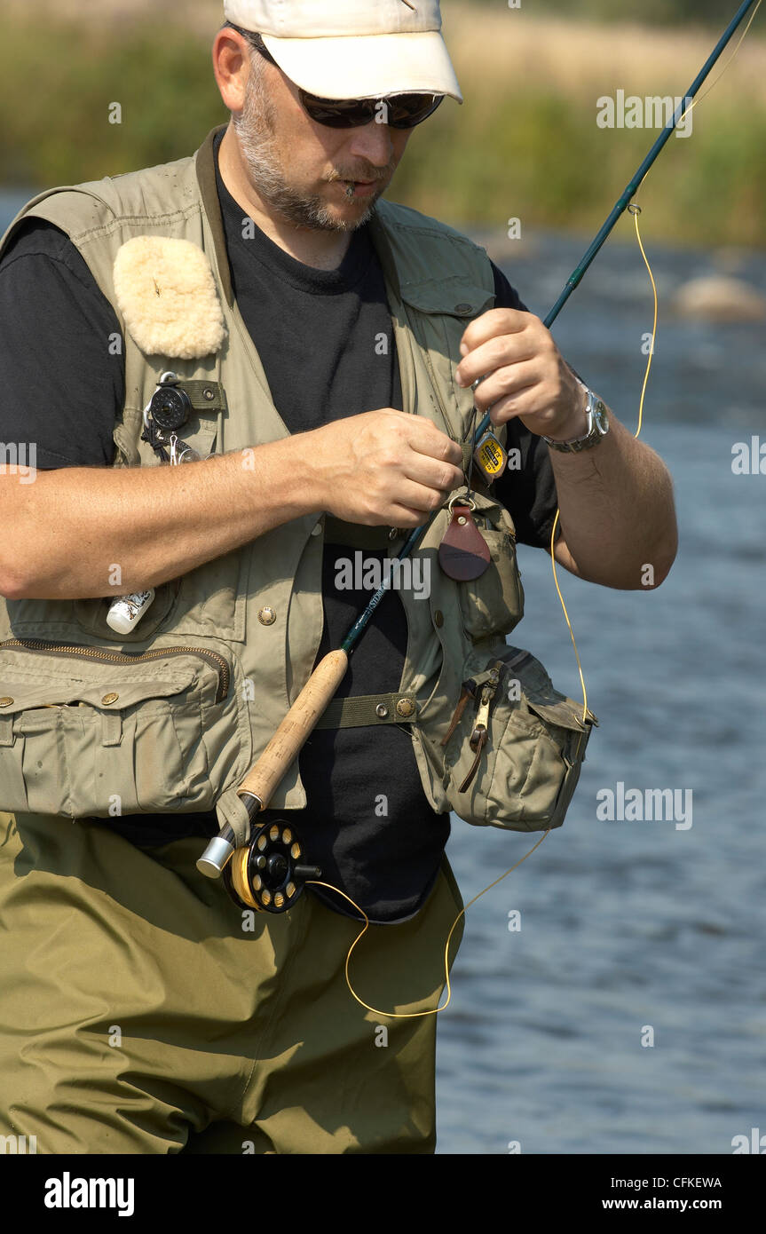 Man Fly Fishing, Grand River, Ontario Stock Photo - Alamy