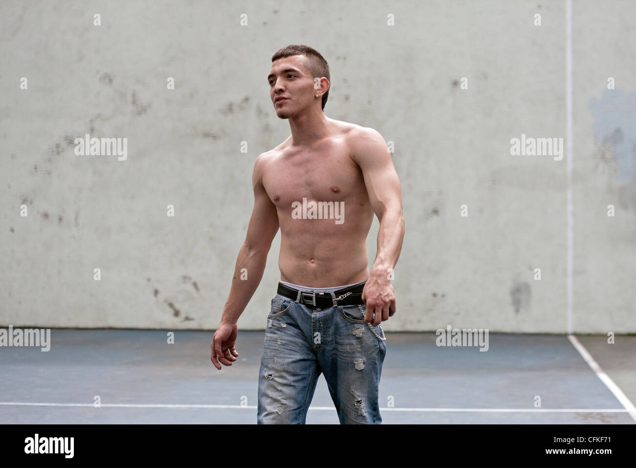 A handball player walks on the court in New York City Stock Photo - Alamy