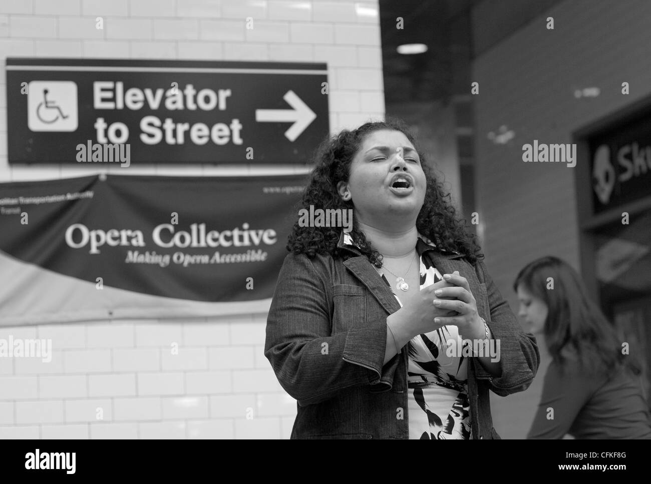 A woman sings opera in a New York City subway station Stock Photo - Alamy