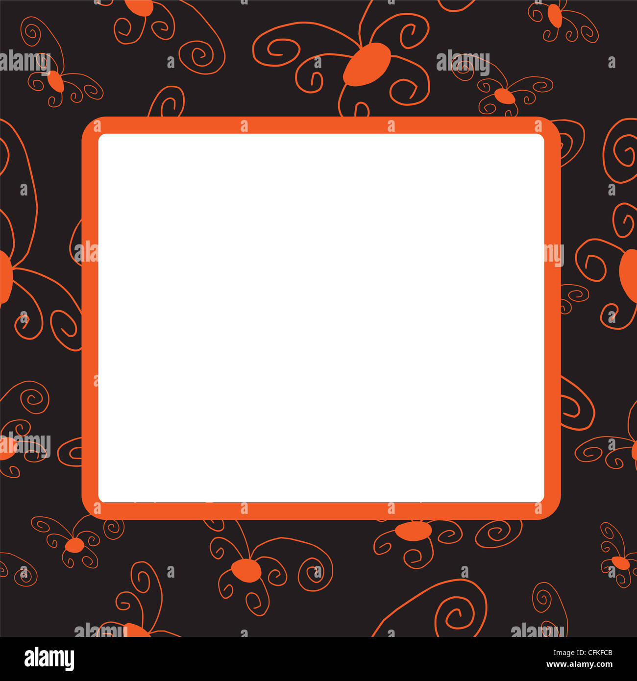Darkenning frame with orange elements, vector, illustration Stock Photo ...
