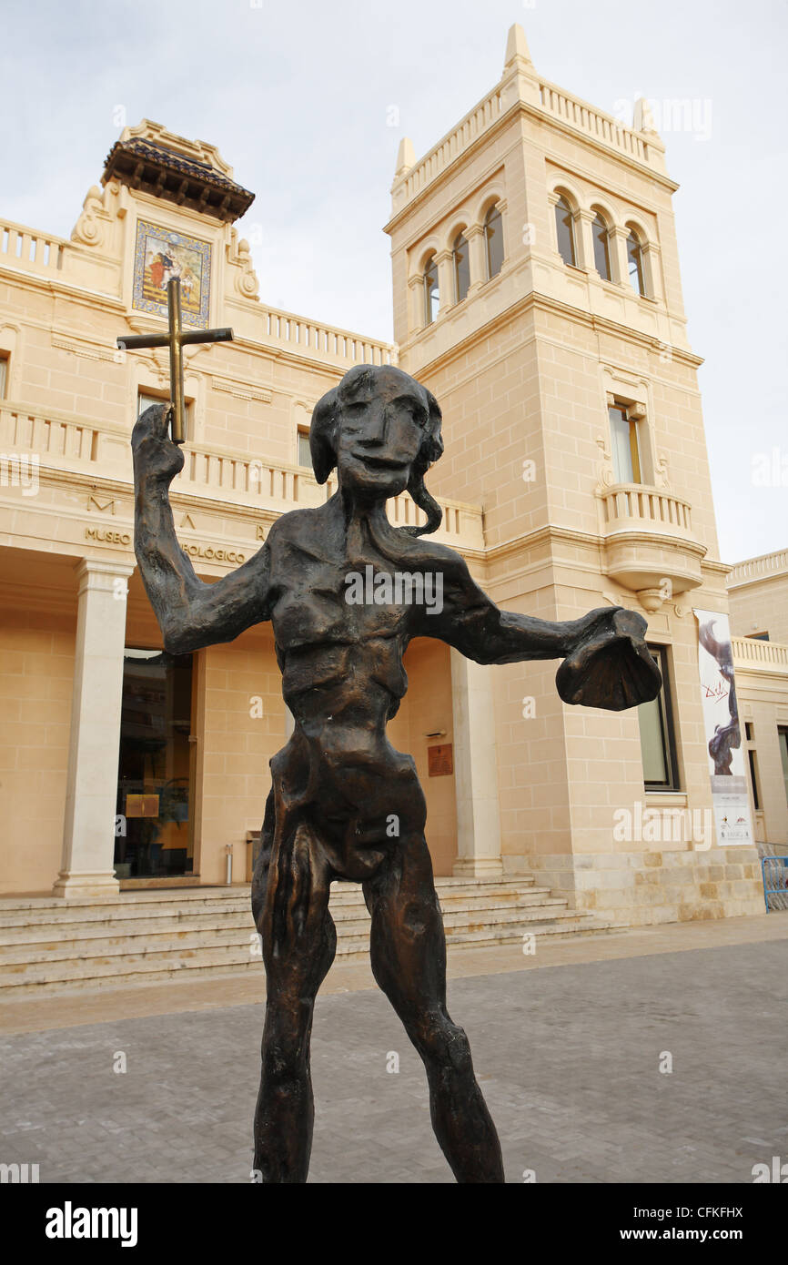 Saint John the Baptist sculpture by Salvador Dali in front of the Archaeological Museum of ...