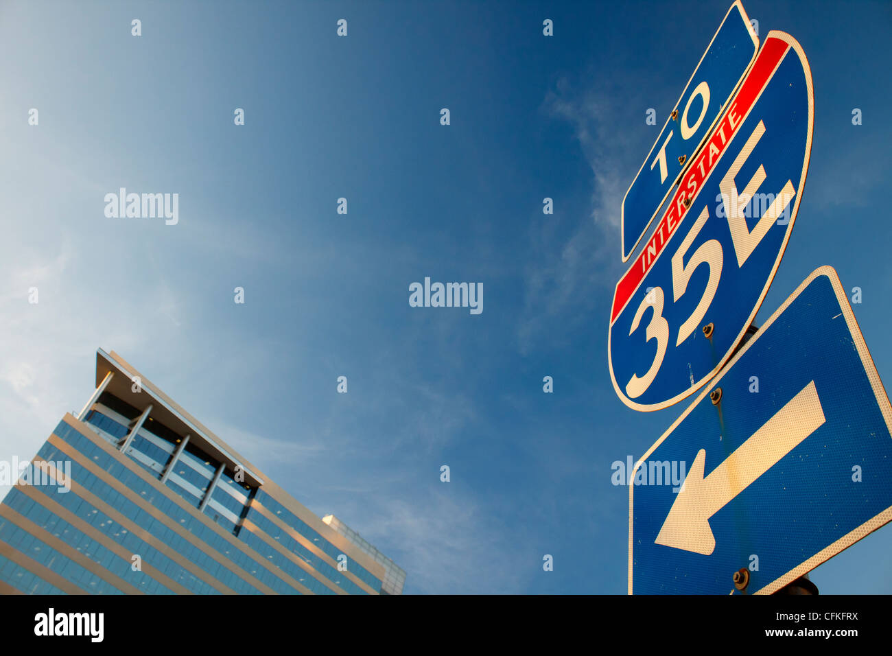 Highway 35 road sign in downtown Dallas Stock Photo - Alamy