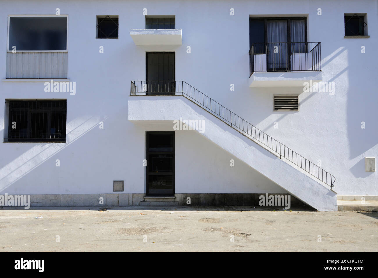 A typical Spanish block of flats in the the Costa Brava Stock Photo - Alamy