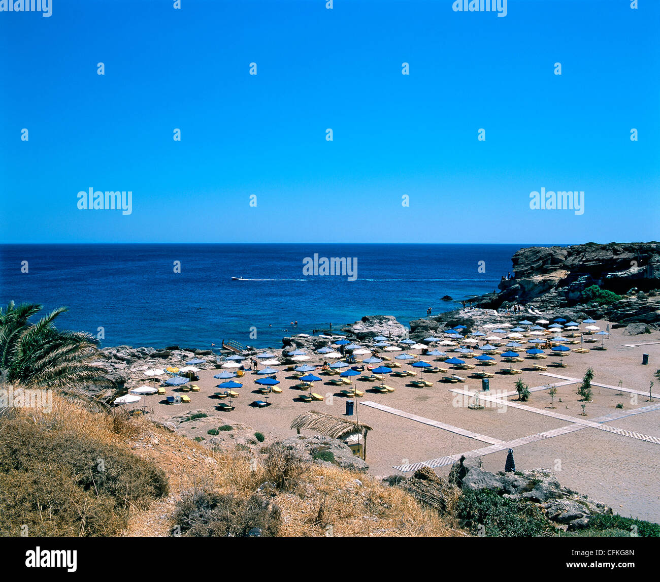 Kalithea Beach Rhodes Greece Stock Photo - Alamy