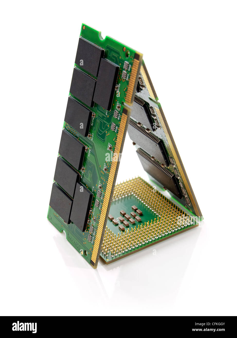 Main hardware computer parts on a white background Stock Photo - Alamy